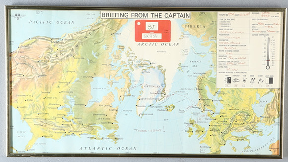 BRIEFING MAP with log. Books, Maps & Manuscripts - Books - Auctionet