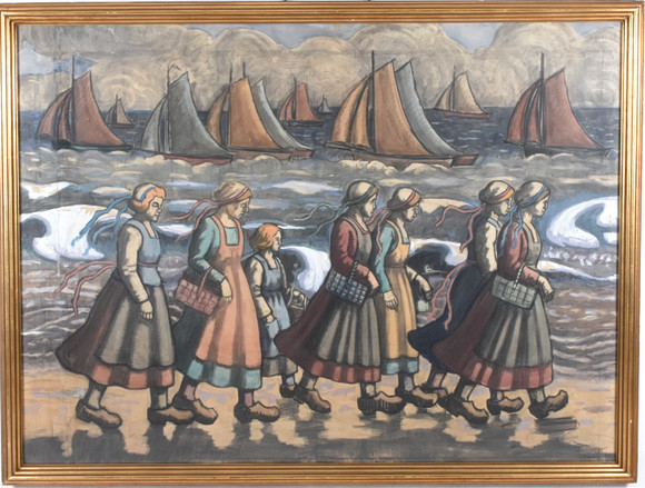 JUHO VILHO RISSANEN. Blandteknik. Konst - Måleri - Auctionet