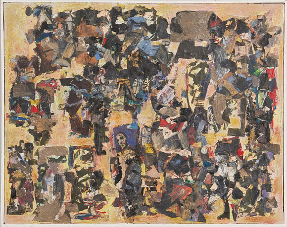 VALTER GIBSON (1928-2002). olja/collage på duk, komposition. Konst ...