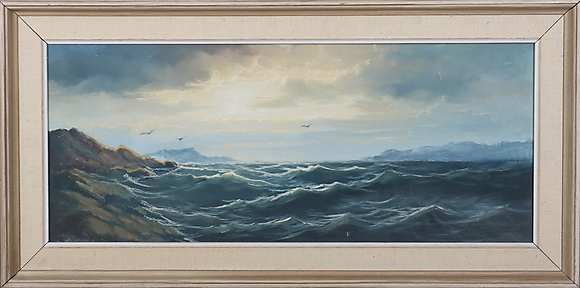 KNUT E NILSSON. Oil on canvas. Coastal image. Signed Knut E Nilsson ...