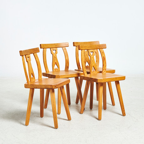 STOLAR, 4 st, furu, 1900-talets andra hälft. Möbler - Fåtöljer & Stolar ...