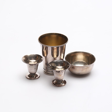METAL OBJECTS, 4 parts. including silver. Silver & Metals - Silver ...