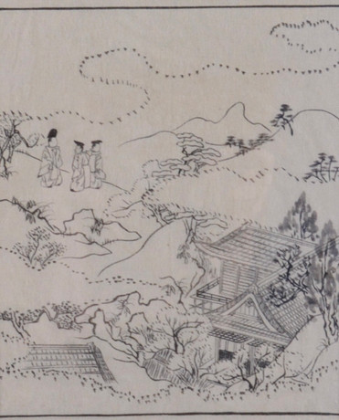 SUMIYOSHI SCHOOL. Tuschteckning till bokillustration, 1600-tal. Konst ...