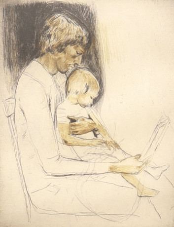 LOUIS BASTIN. Lithograph, story time, signed, numbered 69/70. Art ...