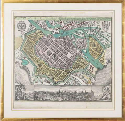 MATTHEUS SEUTTER. MAP, Poland. Wratislavia Antquissima… Breslau die ...