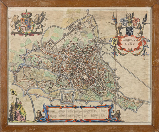 ANTONIUS SANDERUS. MAP, Belgium. Gandavum Vulgo Gent. Published 1732 ...