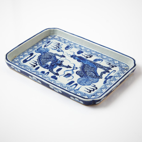 DISH/TRAY, porcelain, China, early 20th century, rectangular shape ...