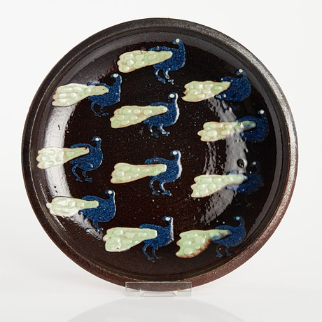 TOM MÖLLER (1914-2009). Dish, 1944, glazed earthenware with painted ...