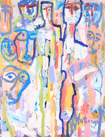 IMRE ANTONYI. Figurkomposition, olja på pannå, signerad Antonyi. Konst ...