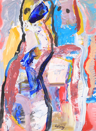 IMRE ANTONYI. Figurkomposition, olja på pannå, signerad Antonyi. Konst ...