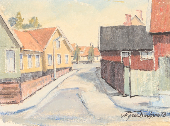 INGVAR CARLSSON. Cityscape, oil on Board, signed -78. Art - Paintings ...