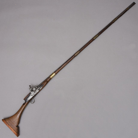 FLINT LOCK RIFLE, probably North Africa, 19th century. Weapons ...