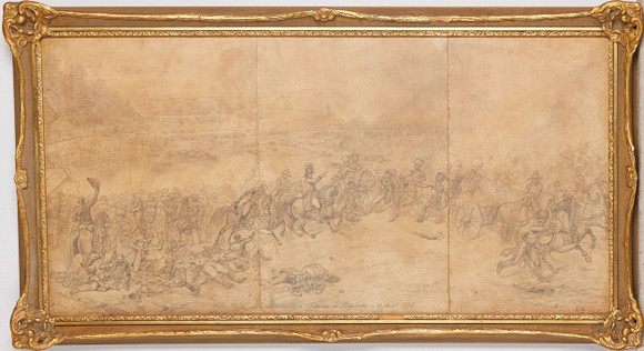 ALEXANDER CLEMENS WETTERLING (1796-1858). "Bataille de Feining 1796 ...