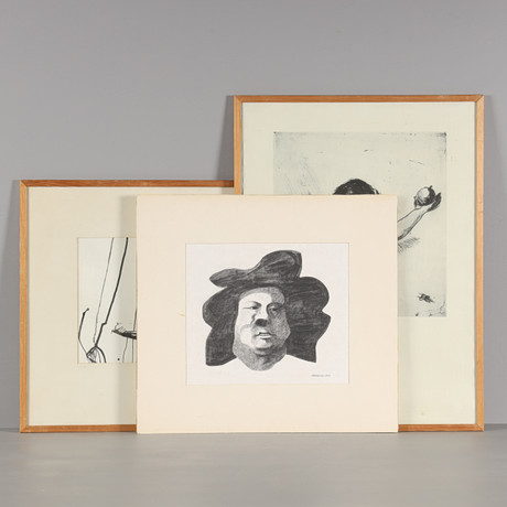 AL EKLUND (1936-2021), 3 pieces, compositions, various techniques ...