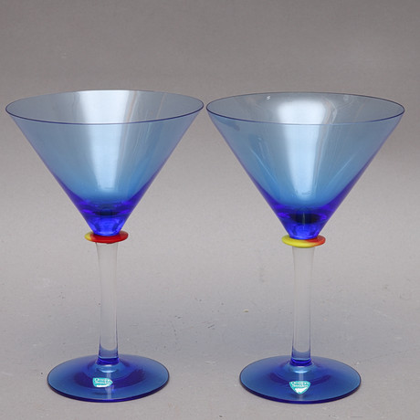 ERIKA LAGERBIELKE. martiniglas, 2 st, ''Pepperoni'', glas, Orrefors ...