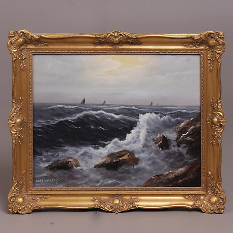 LARS NORBERG. oil on canvas, coastal motif, signed. Art - Paintings ...