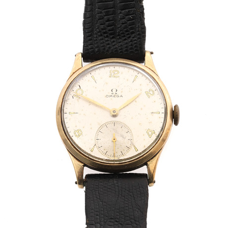 OMEGA. A 9CT GOLD CASED CIRCULAR WRIST WATCH. Clocks & Watches ...