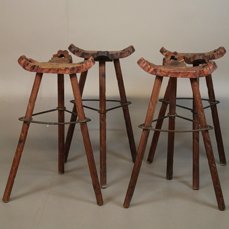 BARPALLAR 4 st , trä/ metall. Möbler - Fåtöljer & Stolar - Auctionet