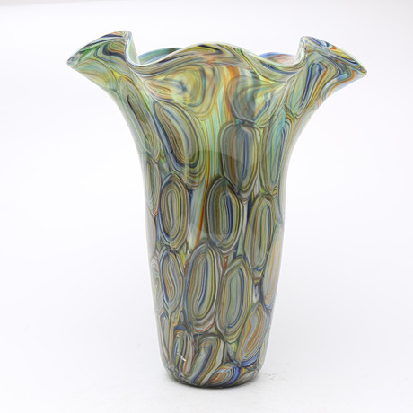 Murano polychrome glass vase, circa 1970. Glass - Utility glass - Auctionet