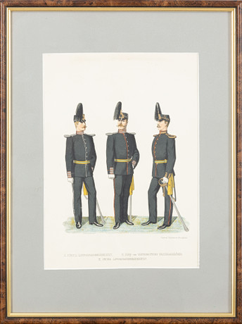 COLOR PRINT, uniform models, “K. First Life Grenadier Regiment. K. Norr ...