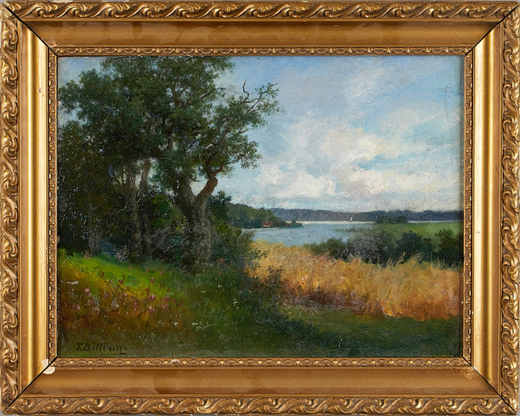 THEODORE BILLING (1816-92). Motif from Rotebro, signed T.Billing, oil ...