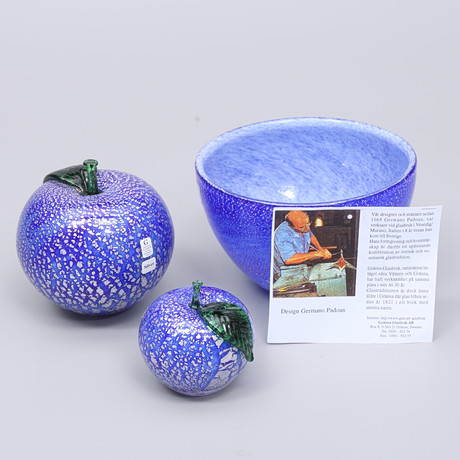 ART GLASS, 3 parts, Germano Padoan, Gränna Glasbruk, 2000s. Glass - Art ...