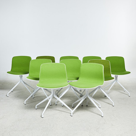 STOLAR, 10 st, "About a Chair AAC10" för HAY, grön stoppad sits ...