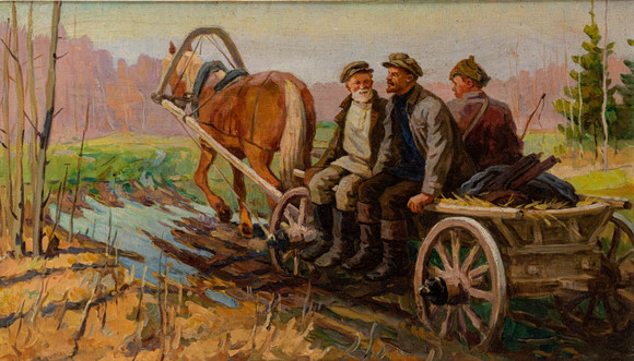 VASILIJ ZAKHAROVICH BORODAJ (1917-2010). Lenin med bönderna. Konst ...