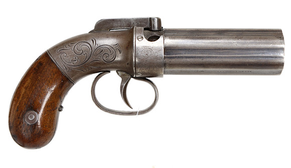 BLOCK REVOLVER, English, make Allen & Thurber, model Pepperbox, caliber ...