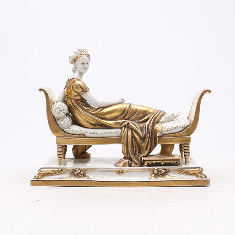 "Madame Récamier", Capodimonte porcelain sculpture, late 19th Century ...