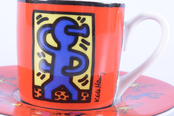 KEITH HARING. After. CUP WITH DISH, porcelain, Könitz, Germany ...