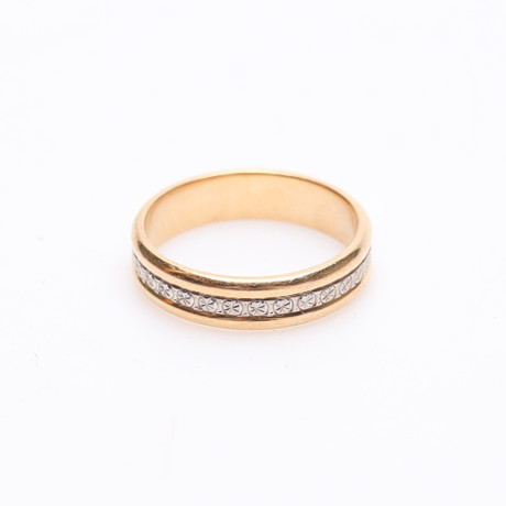RING, rött/vitt guld, 18K, ca 4,1 gram. Smycken & Ädelstenar - Ringar ...
