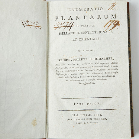 Schumacher, Enumeratio plantarum, Copenhagen 1801, part 1. Books, Maps ...
