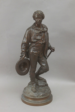 ESCUELA FRANCESA SIGLO XIX. Skulptur av herre, brons, osignerad. Konst ...