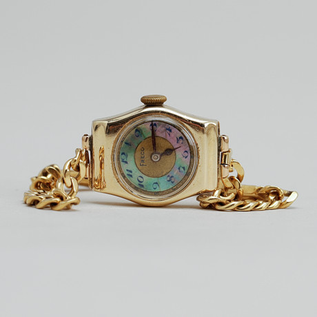 WRIST WATCH, Freco, 14k gold in case and 18k gold in link, automatic ...