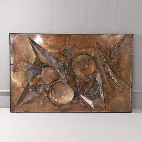 KNUD RASMUSSEN. Väggskulptur, patinerad metall, signerad -74. Konst ...