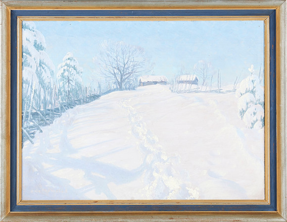 ERIC RHÖNNSTAD (1909-1980). Winter landscape, signed, oil on Board. Art ...