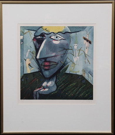 ANN WOLFF. "The beautiful Melusine". Color etching, signed numbered 45/ ...