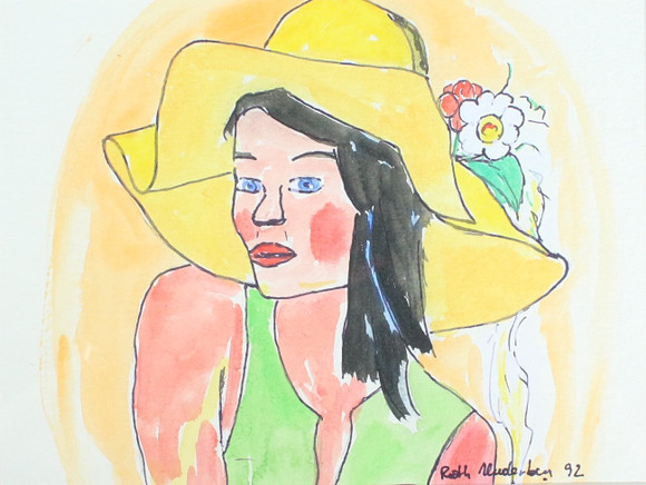 RUTH UNDERBERG. 'Portrait of a Lady', watercolor on paper. Art ...
