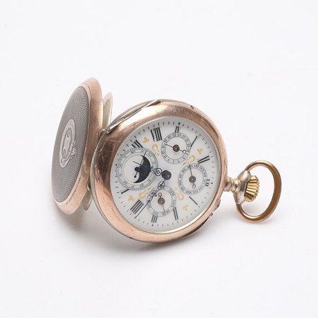 POCKET WATCH, Moon phase, silver. Clocks & Watches - Pocket & Stop ...