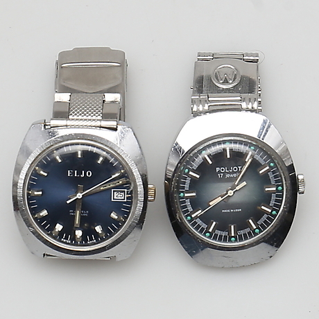 WRISTWATCH. 2 pcs. Steel. Eljo and Poljot. Clocks & Watches ...