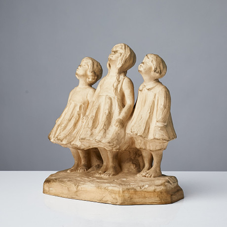 ALICE NORDIN, figurine, "Wild Geese", terracotta, signed in the Alice ...