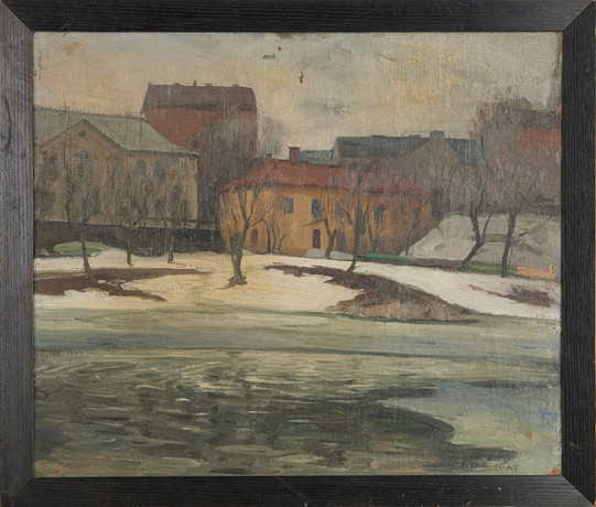 KNUT NORMAN. City view, oil on canvas, signed. Art - Paintings - Auctionet