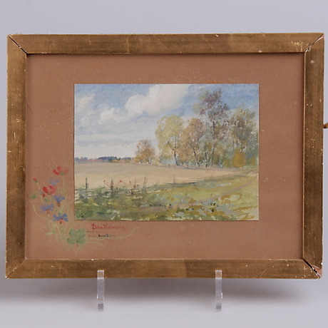 ANNA BILLING. watercolor, signed / dedicated. Art - Paintings - Auctionet