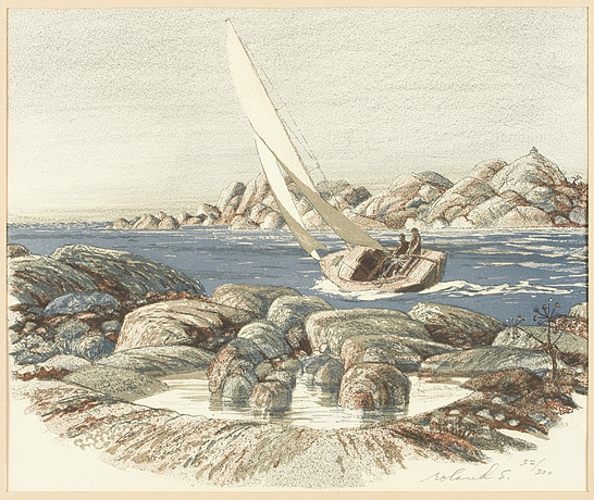 ROLAND SVENSSON (1910-2003): "Bidevind", signerad och numrerad roland S ...