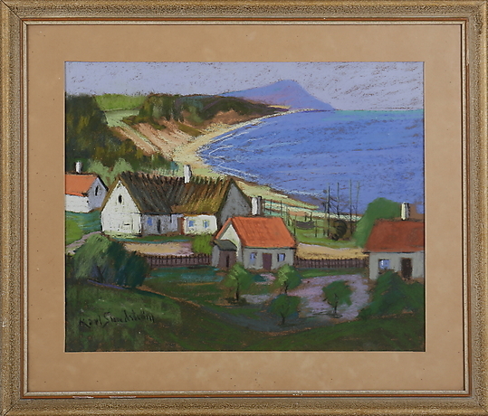 KARL SUNDSTRÖM. Pastell. Kustbild. Signerad Karl Sundström. Konst ...