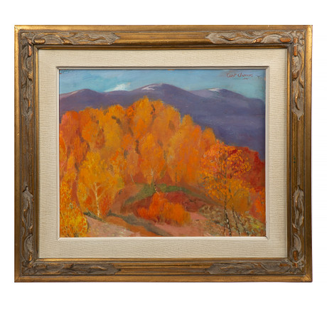 CURT CLEMENS (1911-1947). Autumn landscape, oil on Board, signed and ...