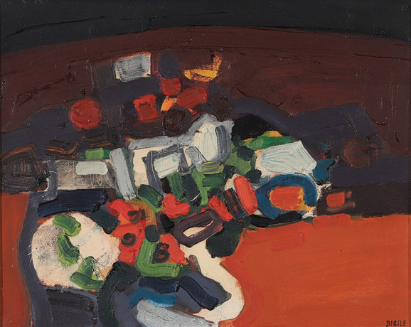 LARS BERTLE. "Autumn picture", oil on Board, signed Bertle. Art ...