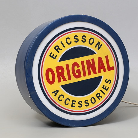 SIGN with LIGHTING, "Ericsson Original Accessories", 1900s. Lighting ...