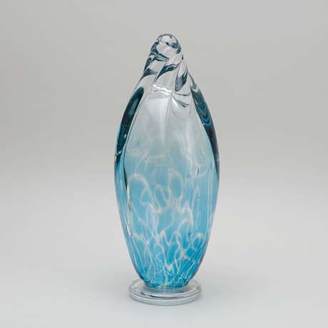 HELEN TAPPER. Sculpture, "Starshell I" glass, Johansfors, signed and ...